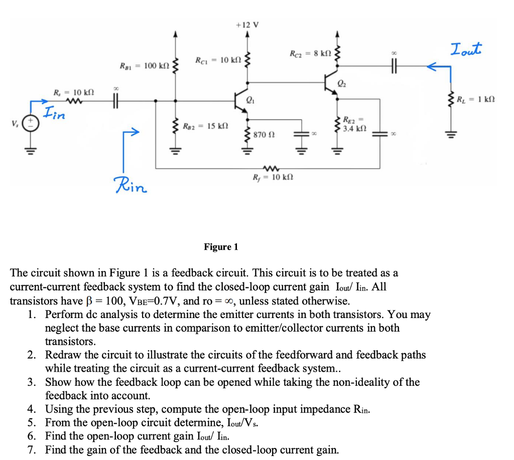 Solved 12 V Tout 02 01 In V 34 KΩ 870 2 Ac Oc Yn Figure 1