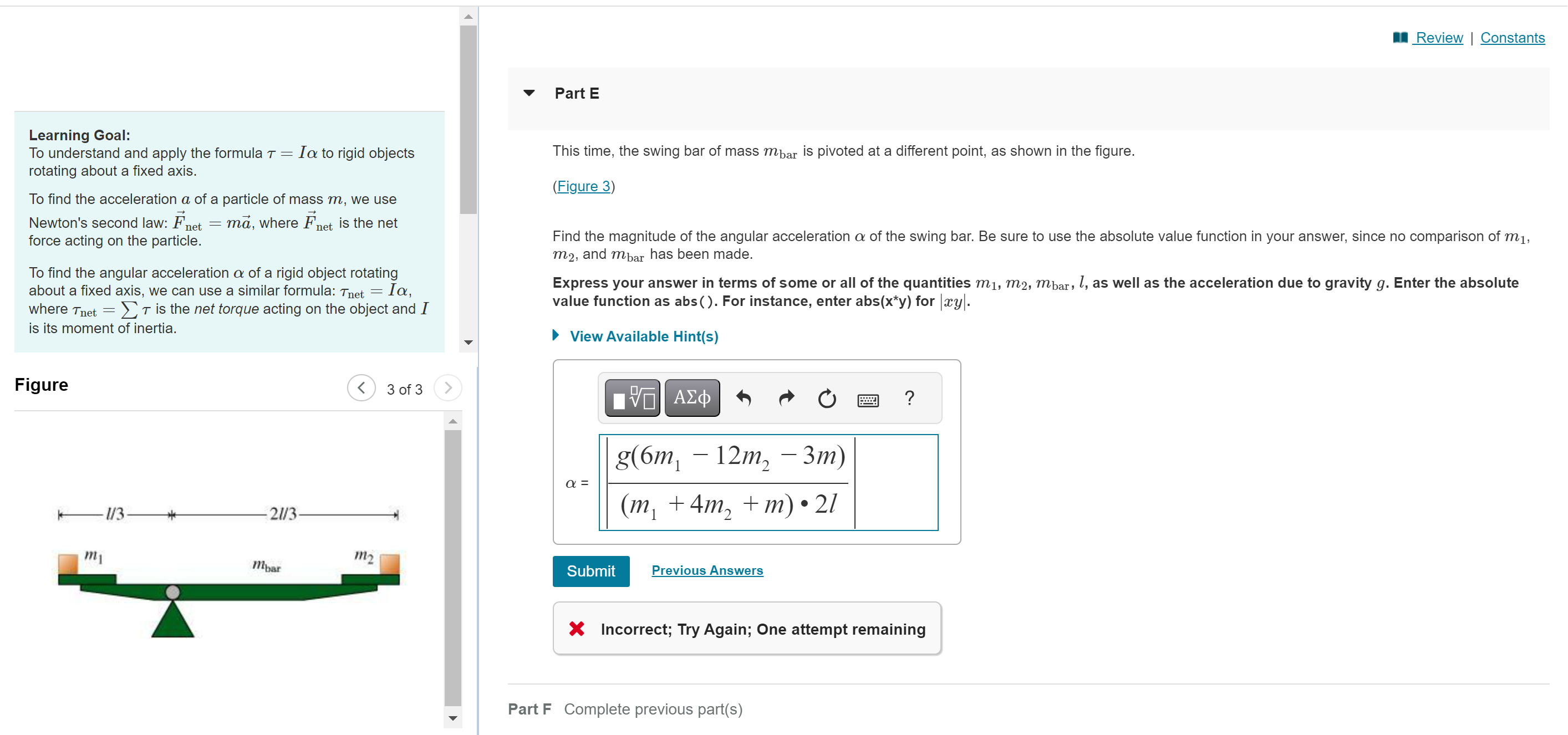 Solved Learning Goal: To understand and apply the formula | Chegg.com