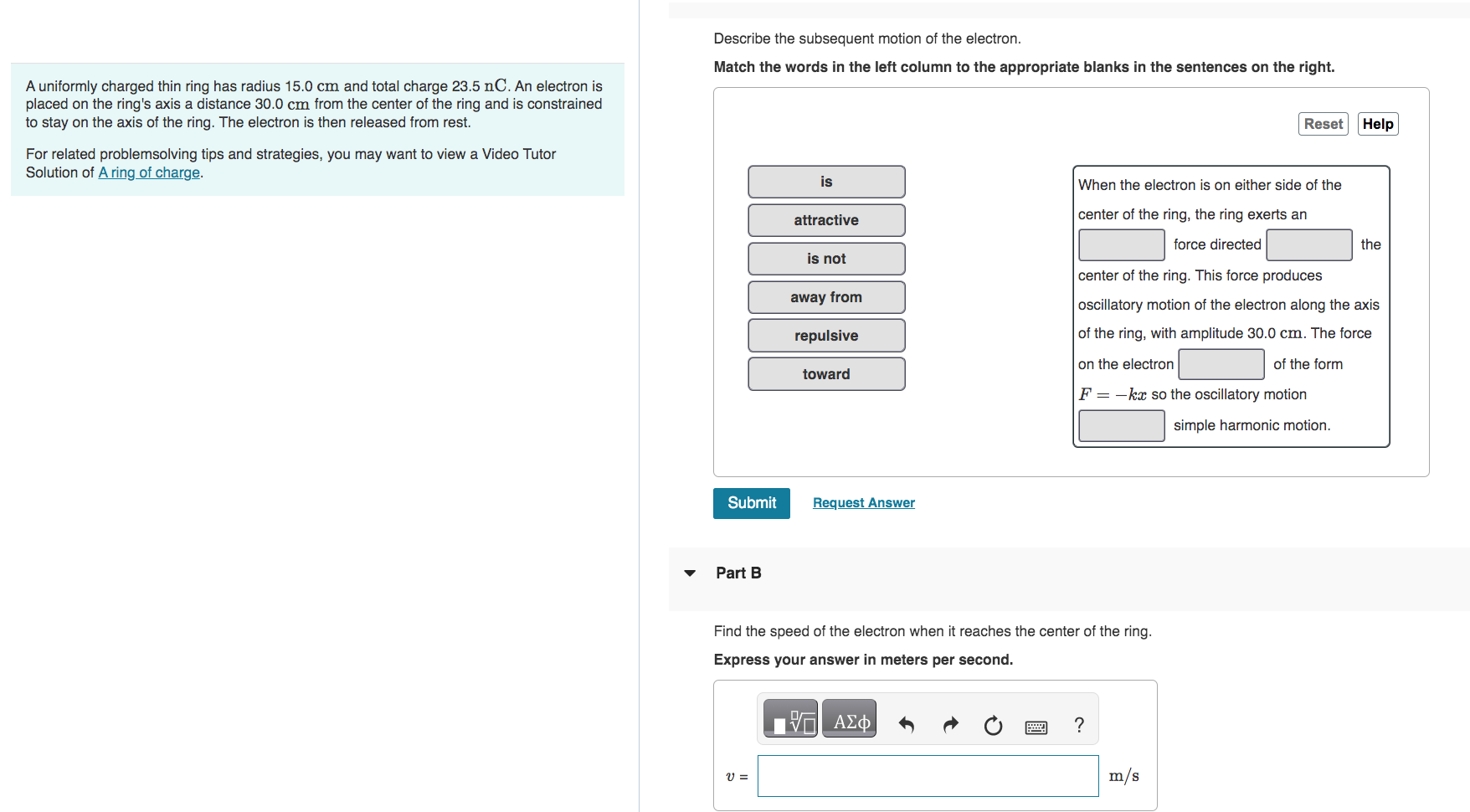 Solved Describe the subsequent motion of the electron. A | Chegg.com