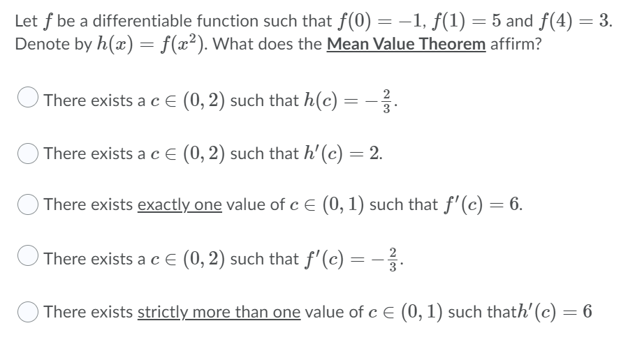 Solved Let f be a differentiable function such that f(0) = | Chegg.com