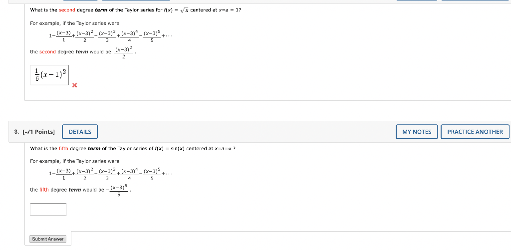What is the second degree term of the Taylor series | Chegg.com