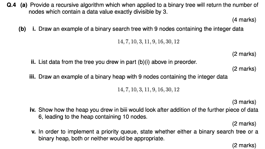 Solved 1.4 (a) Provide a recursive algorithm which when | Chegg.com
