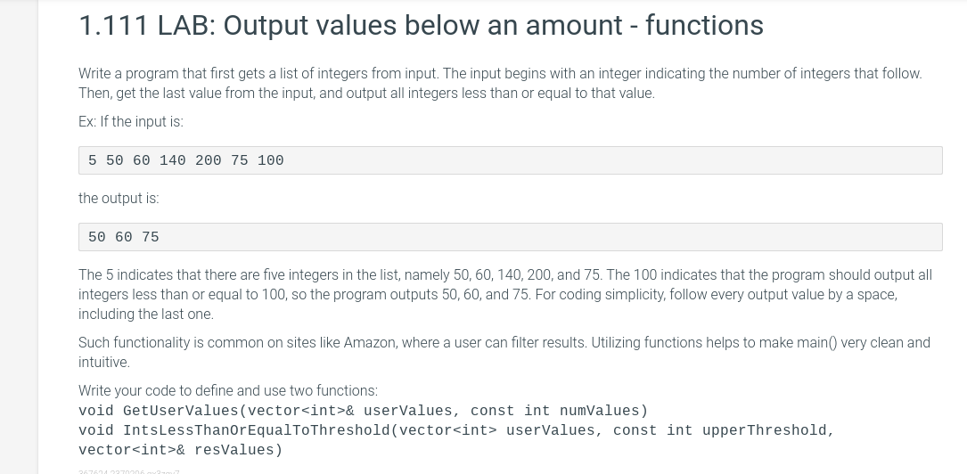 Solved The program MUST use the two functions given in the | Chegg.com