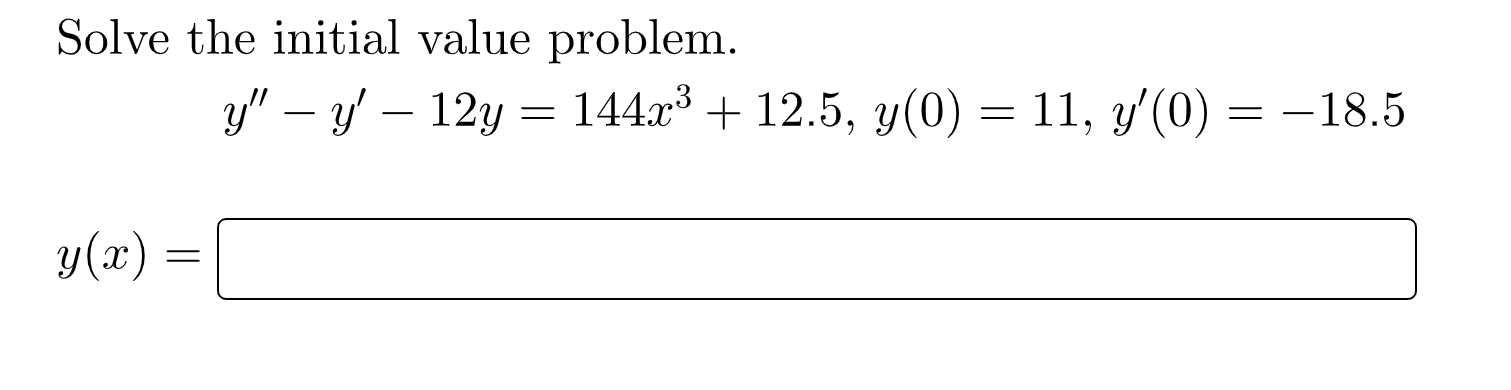 Solved Solve the initial value problem. | Chegg.com