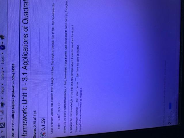 Solved Page Safety Tools MATH1111: College Algebra (Hybrid: | Chegg.com