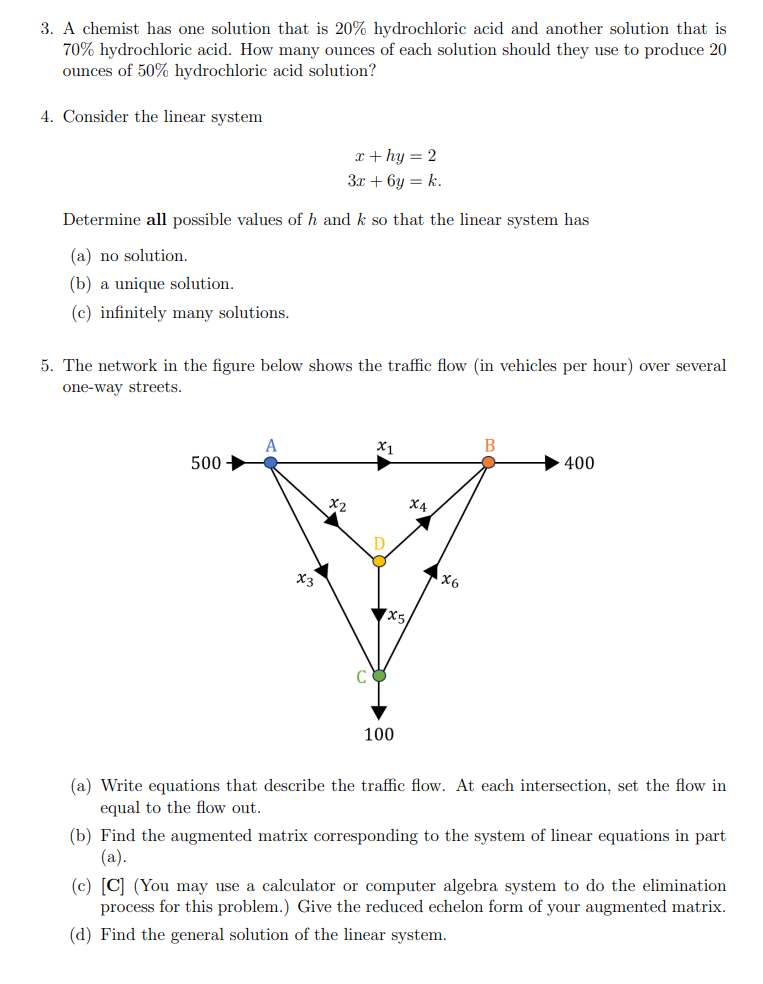 Solved A chemist has one solution that is 20% ﻿hydrochloric | Chegg.com