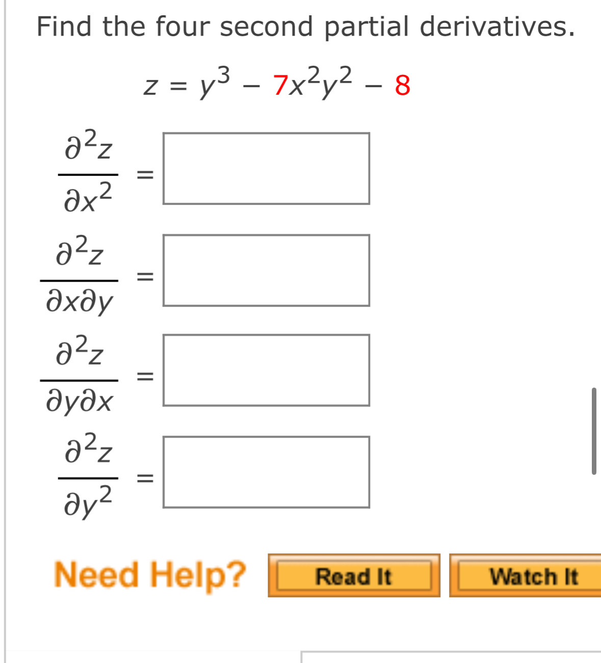 Solved Find the four second partial | Chegg.com