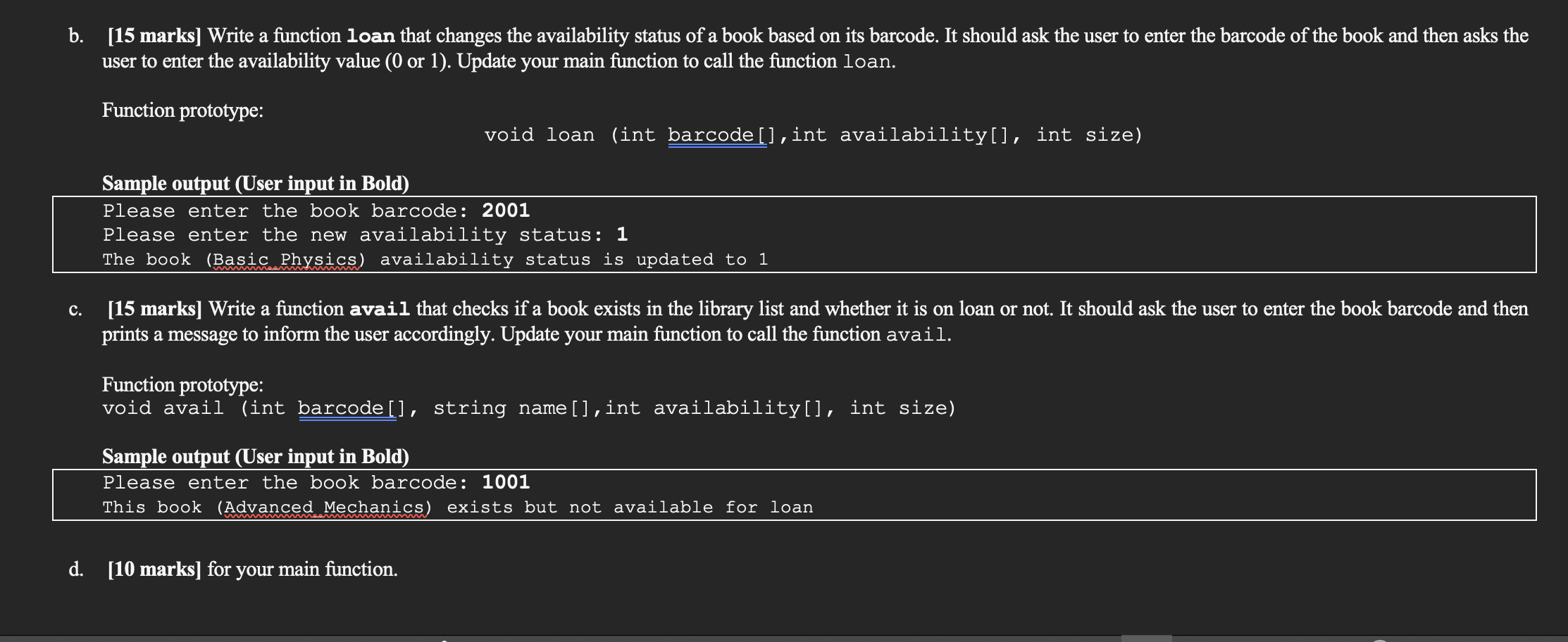 Write a C++ program that helps a library to manage | Chegg.com