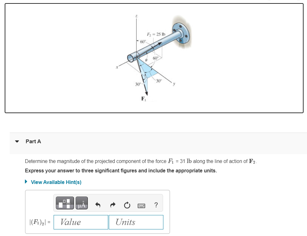 Solved Determine The Magnitude Of The Projected Component Of