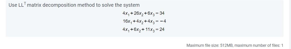 Solved Use LL"matrix decomposition method to solve the | Chegg.com