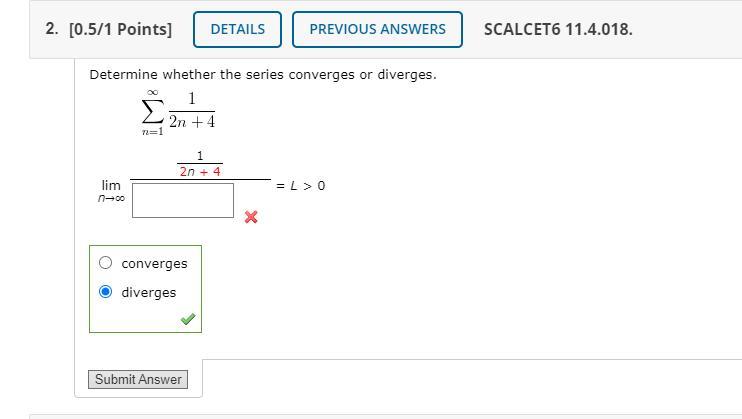 Solved 2. [0.5/1 Points] DETAILS PREVIOUS ANSWERS SCALCET6 | Chegg.com