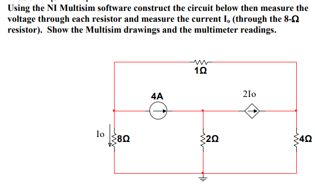 Solved Using the NI Multisim software construct the circuit | Chegg.com