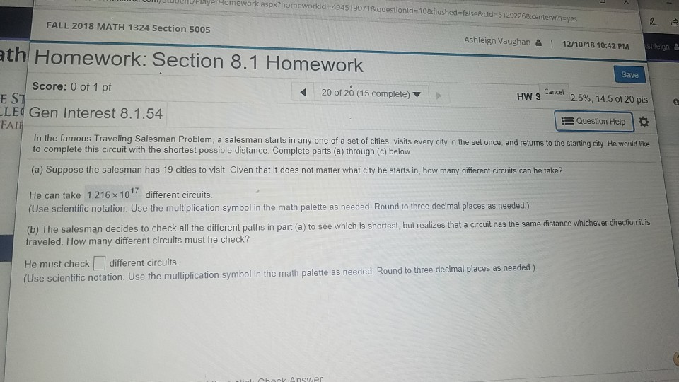 Solved student playerHomework.aspx r / ?homeworkid=4945 1907 | Chegg.com