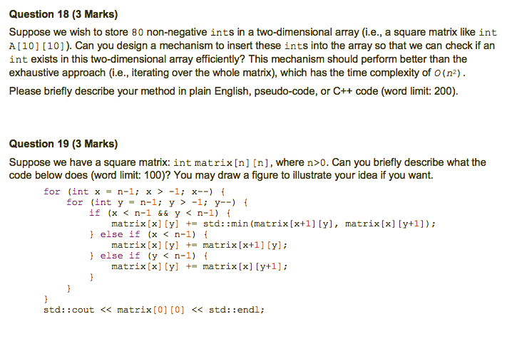 Solved Question 18 (3 Marks) Suppose we wish to store 80 | Chegg.com