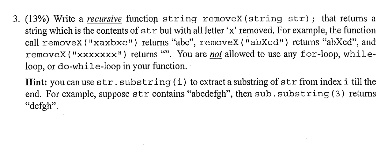 Solved 3 13 Write A Recursive Function String 4355