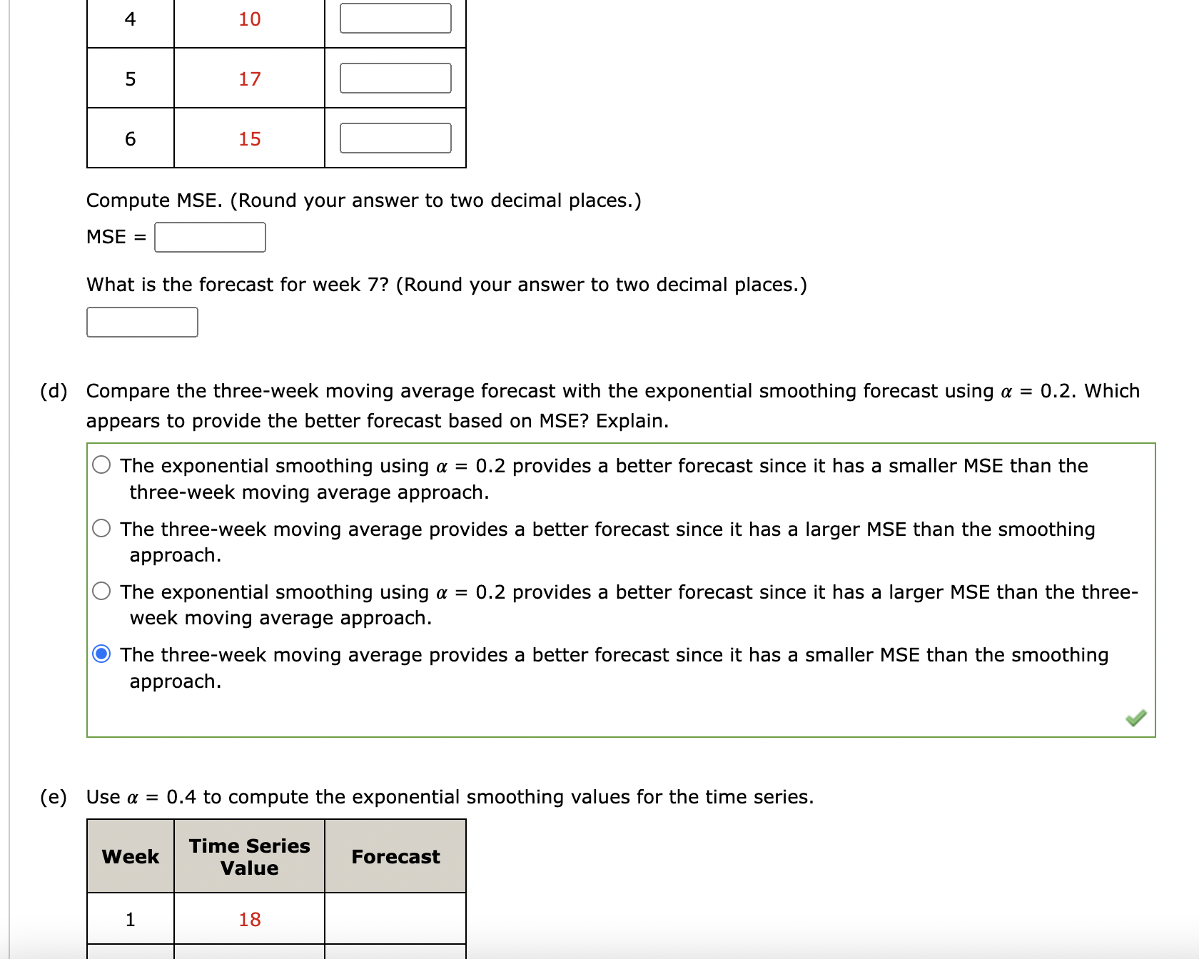 Solved Compute MSE. (Round your answer to two decimal | Chegg.com Solved Compute MSE. (Round your answer to two decimal | Chegg.com