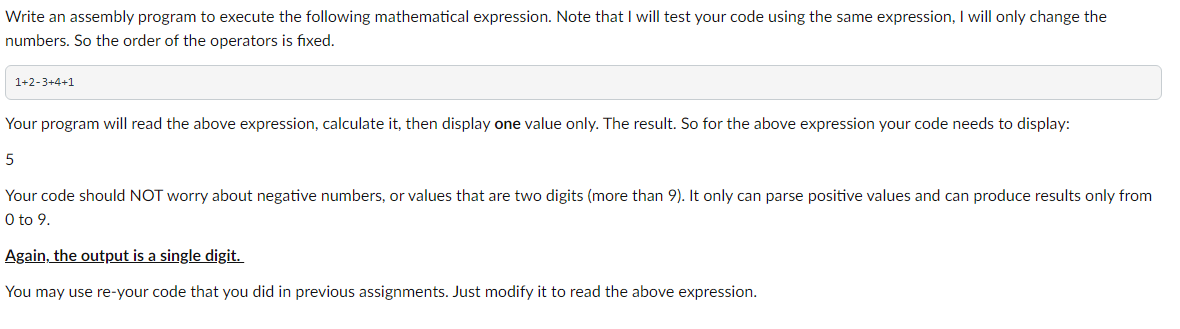 Solved Write an assembly program to execute the following | Chegg.com