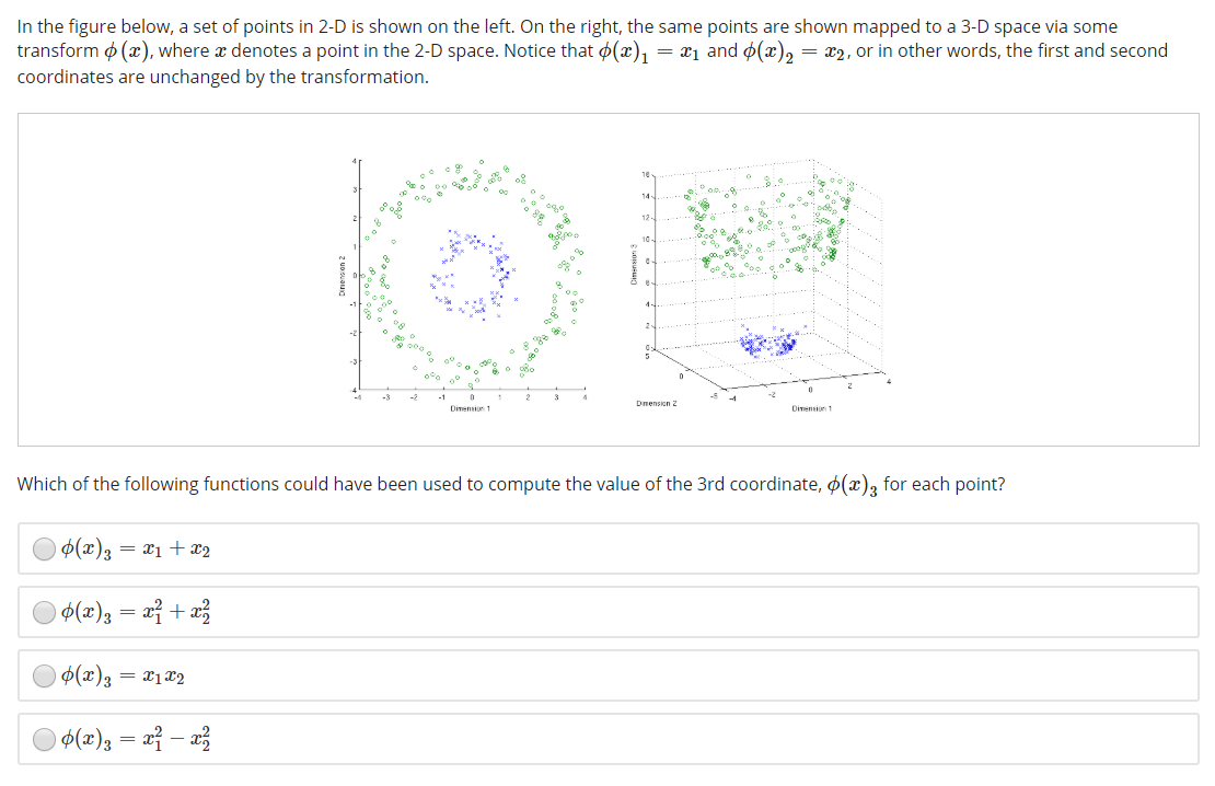 Solved In the figure below, a set of points in 2-D is shown | Chegg.com