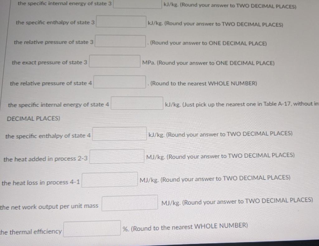 Solved An air-standard cycle with variable specific heats is | Chegg.com
