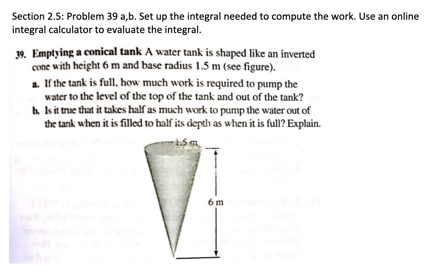 Solved Section 2.5: Problem 39 a,b. Set up the integral | Chegg.com