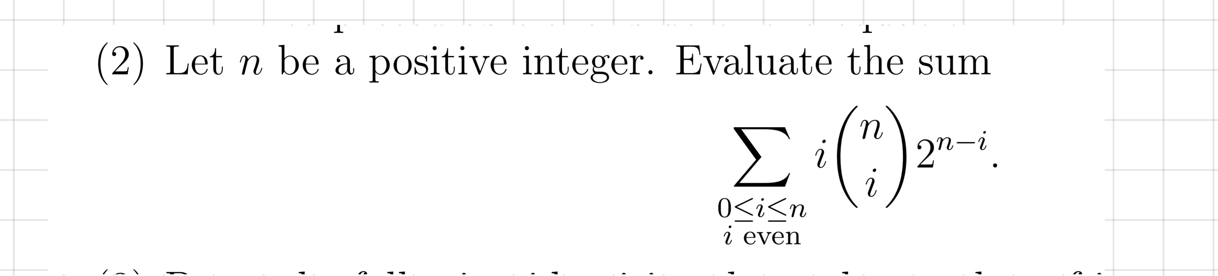 Solved T T (2) Let n be a positive integer. Evaluate the sum | Chegg.com