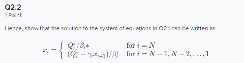 Solved Q2 Linear System of Equations 3 Points In lectures | Chegg.com