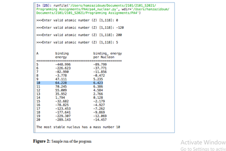 Solved 1. Problem Description: The total nuclear binding | Chegg.com