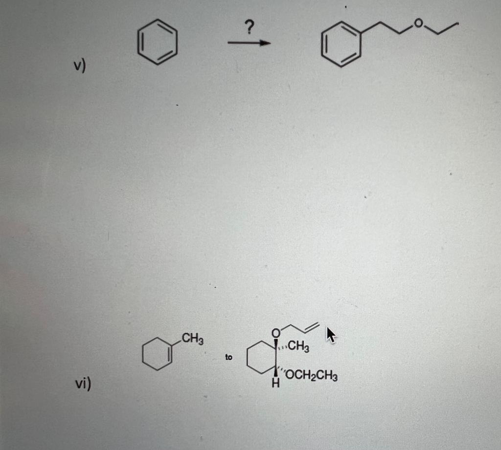 Solved af V LCH₃ CH3 to vi) OCH2CH3 H | Chegg.com
