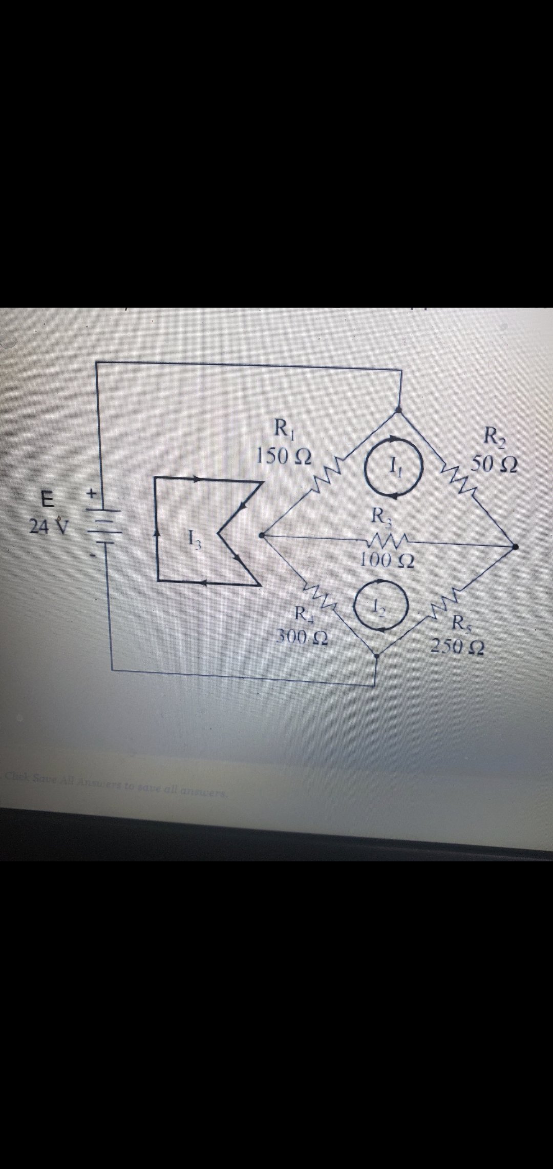 Solved In The Circuit Shown Below Three Mesh Currents I1 