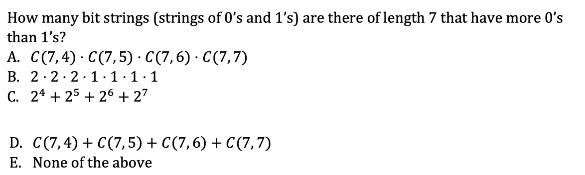 Solved How many bit strings (strings of 0's and 1's) are | Chegg.com