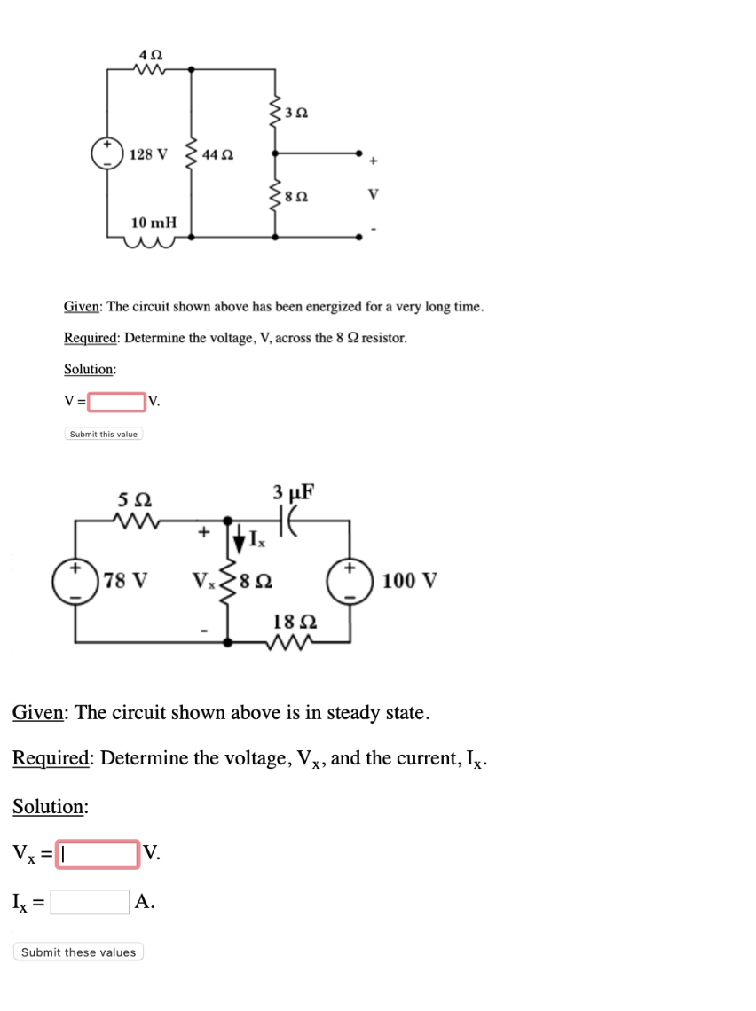 Solved 128 v 3442 10 mH Given: The circuit shown above has | Chegg.com
