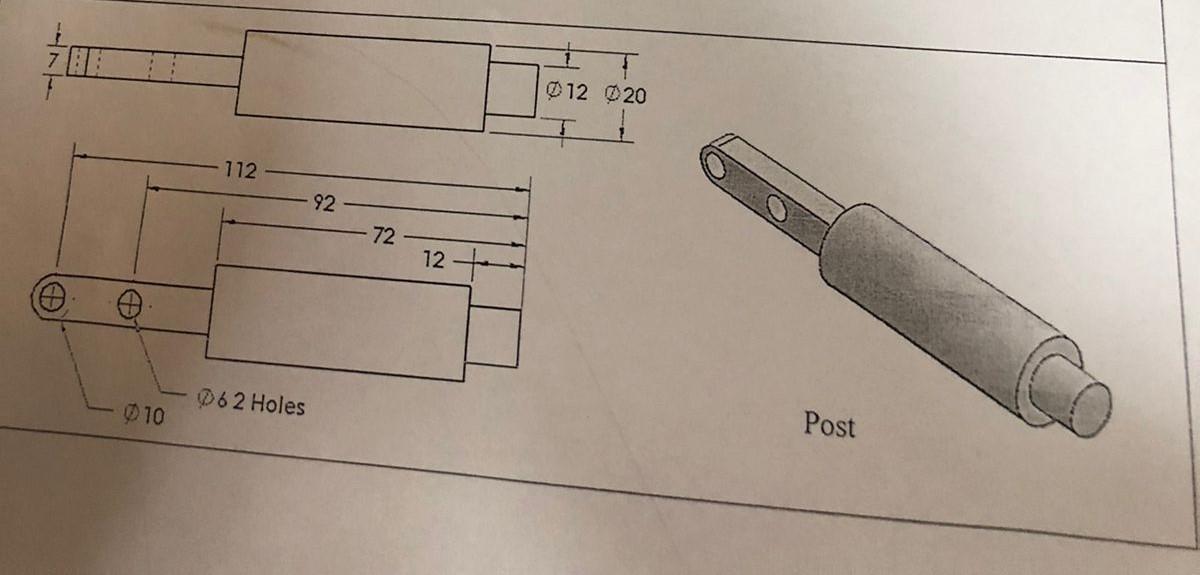 Solved draw this by using (Solidworks ) step by step with | Chegg.com