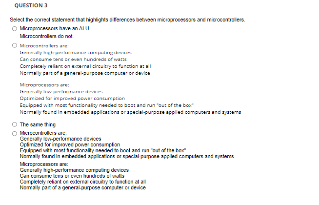 Solved QUESTION 3 Select the correct statement that | Chegg.com