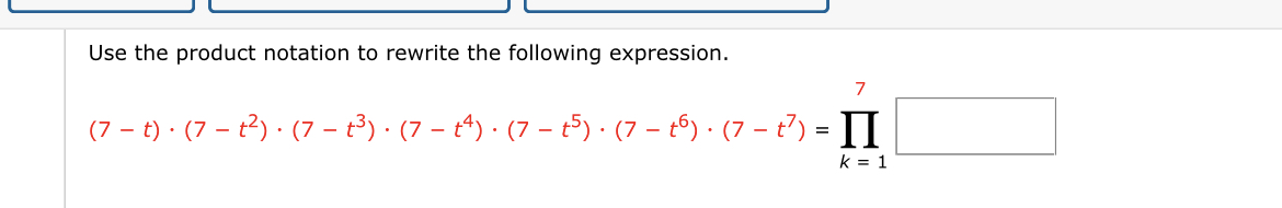 Solved Use the product notation to rewrite the following | Chegg.com