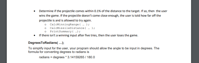 Solved Missile Game or Calculate the Range of a Projectile | Chegg.com