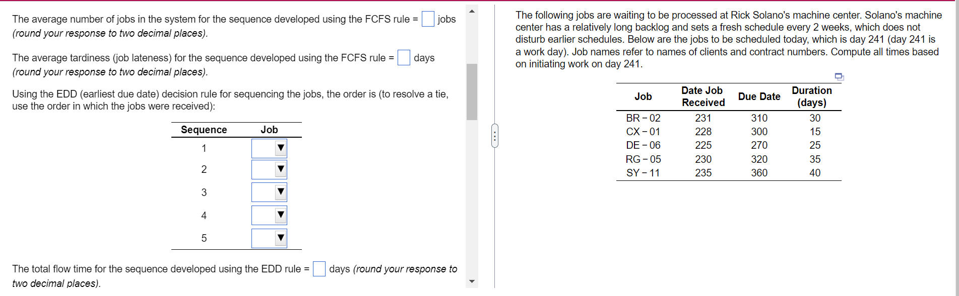 Solved Using the FCFS (first come, first served) decision | Chegg.com