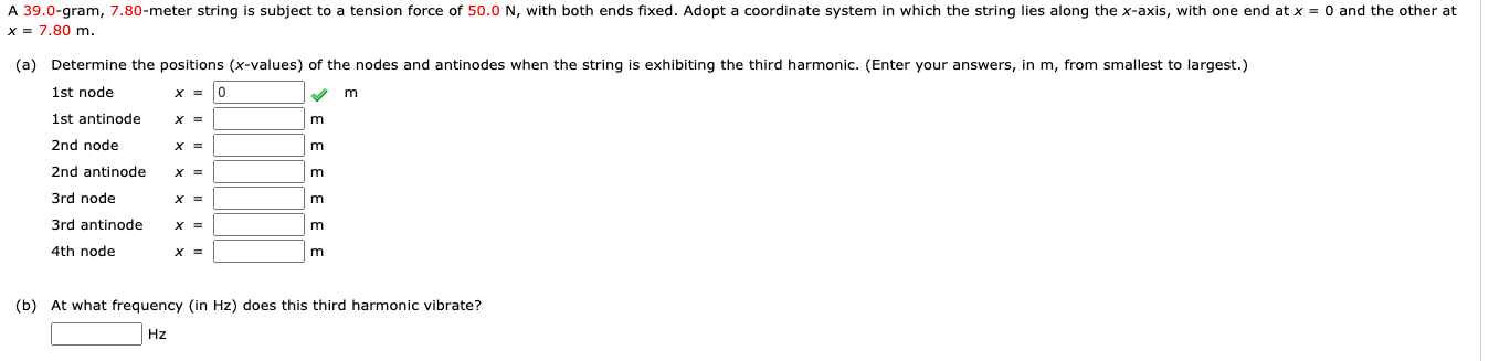 Solved A 39.0-gram, 7.80-meter string is subject to a | Chegg.com