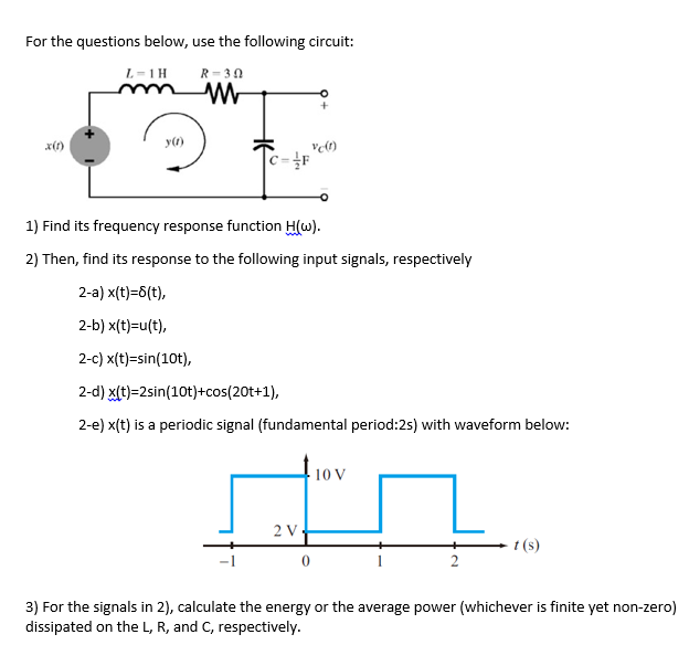 Solved For the questions below, use the following circuit: | Chegg.com