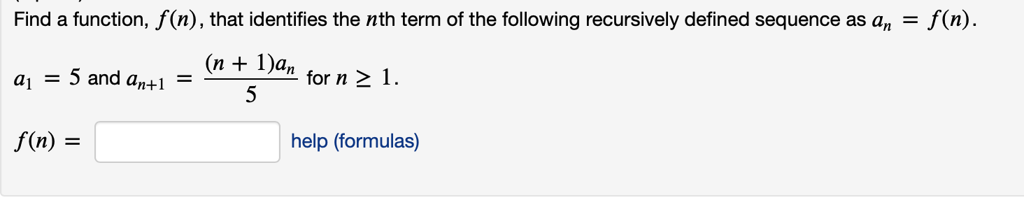 Solved Find a function, f(n), that identifies the nth term | Chegg.com