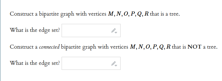 Solved Construct a bipartite graph with vertices M,N,O,P,Q, | Chegg.com