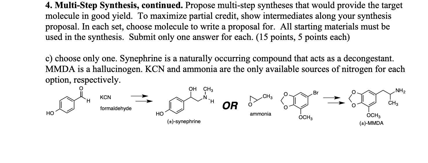 4. Multi-Step Synthesis. Propose multi-step syntheses | Chegg.com 4. Multi-Step Synthesis. Propose multi-step syntheses | Chegg.com