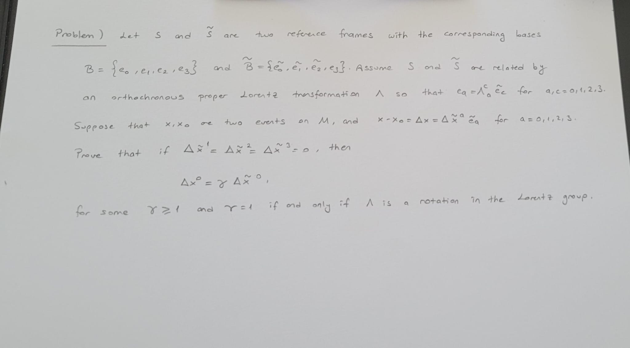 Solved Problem) Let S and S~ are two reference frames with | Chegg.com