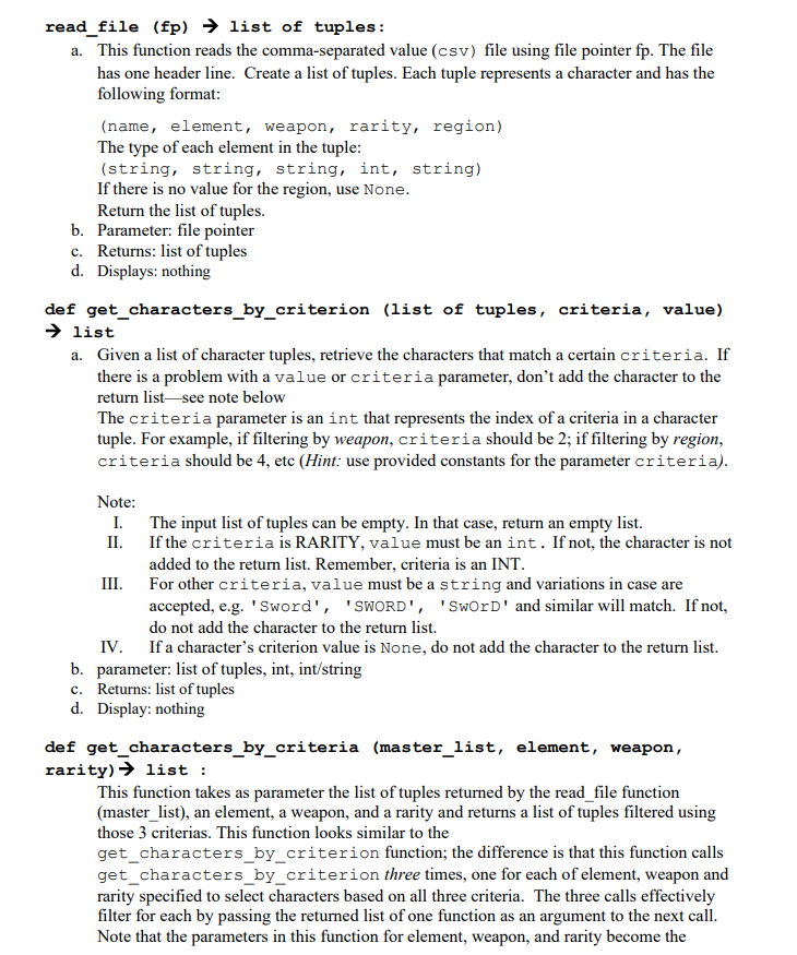 (In Python) I provided everything from the project, | Chegg.com