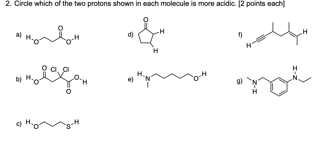 Solved 2. Circle which of the two protons shown in each | Chegg.com