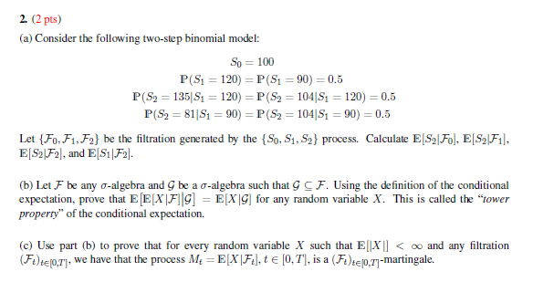 2. (2 pts) (a) Consider the following two-step | Chegg.com