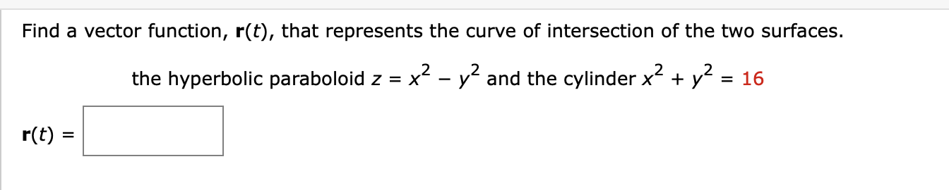 Solved Find A Vector Function R T That Represents The