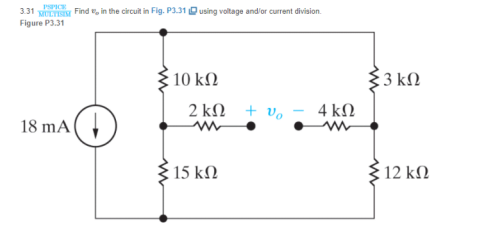 Solved 3:31. Find , in the circuit in Fig. P3:31 using | Chegg.com