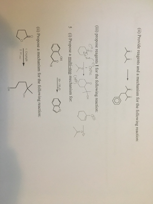 Solved (ii) Provide reagents and a mechanism for the | Chegg.com
