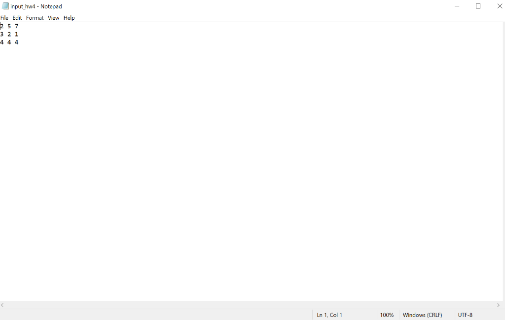 input hw4 - Notepad File Edit Format View Help 57 3 2 | Chegg.com