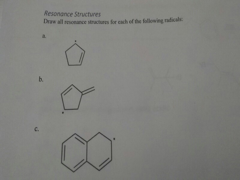 Solved Resonance Structures Draw all resonance structures | Chegg.com